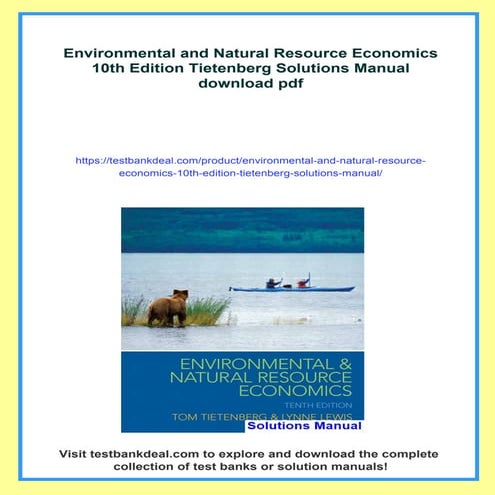 Environmental and Natural Resource Economics 10th Edition Tietenberg ...