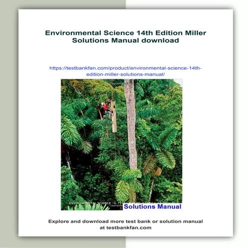 Environmental Science 14th Edition Miller Solutions Manual | PDF