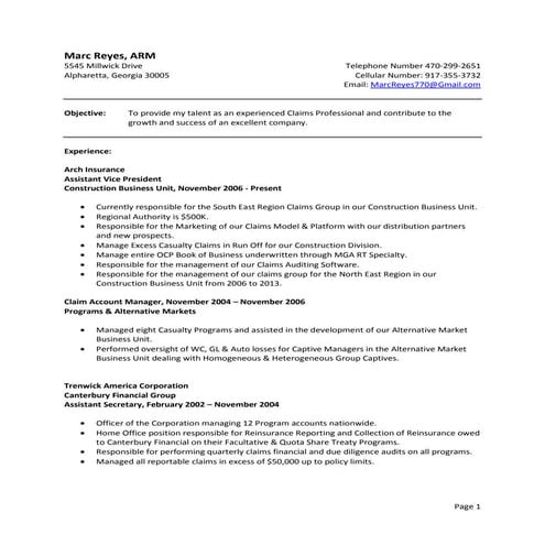 Marc Reyes Georgia Resume | PDF