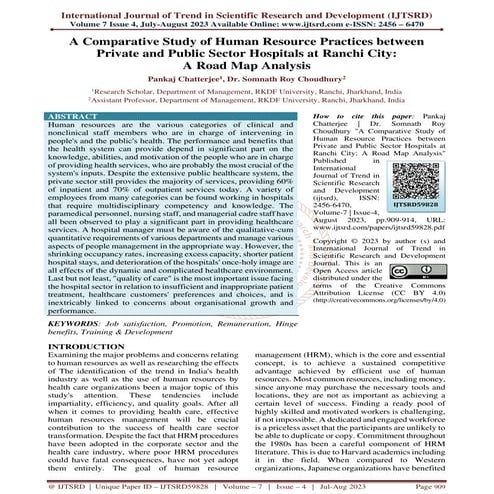 A Comparative Study of Human Resource Practices between Private and ...