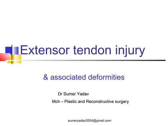Extensor tendon injury | PPT