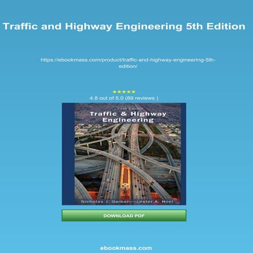 Traffic and Highway Engineering 5th Edition | PDF