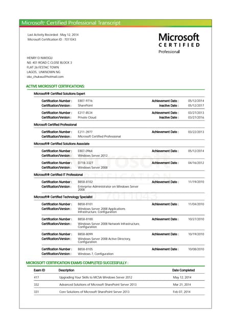 MS_Learning_Transcript | PDF | Computing | Technology & Computing