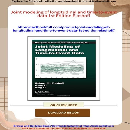 Joint modeling of longitudinal and time-to-event data 1st Edition Elashoff | PDF