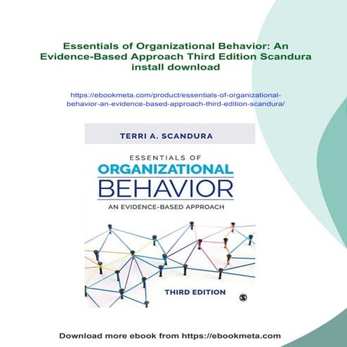 Essentials of Organizational Behavior: An Evidence-Based Approach Third ...