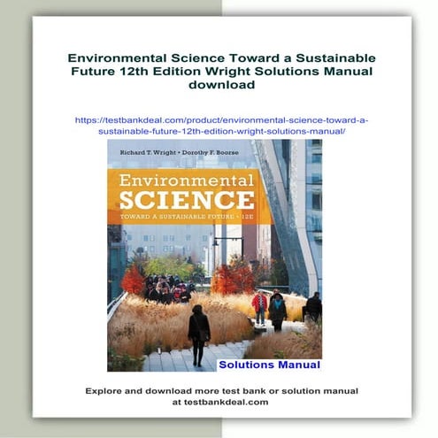 Environmental Science Toward a Sustainable Future 12th Edition Wright ...