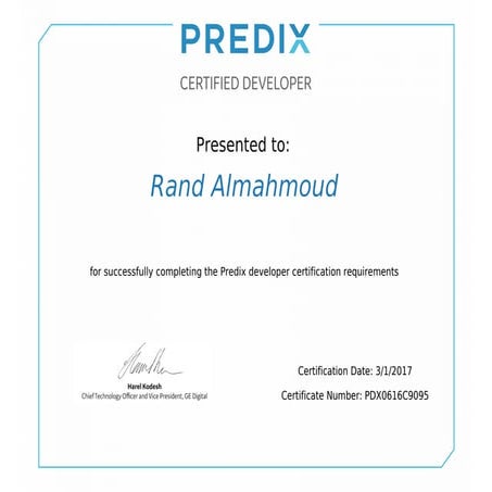 Predix Certified Developer | PPT