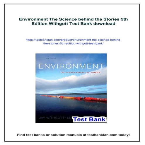 Environment The Science behind the Stories 5th Edition Withgott Test ...