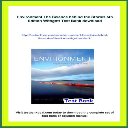 Environment The Science behind the Stories 5th Edition Withgott Test ...