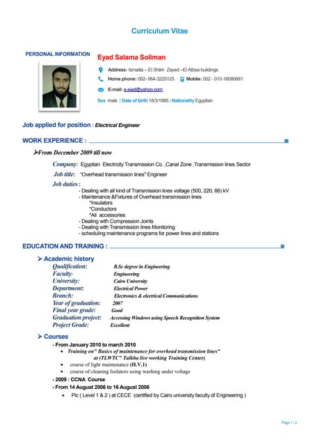CV M. ismail | DOC | Computing | Technology & Computing