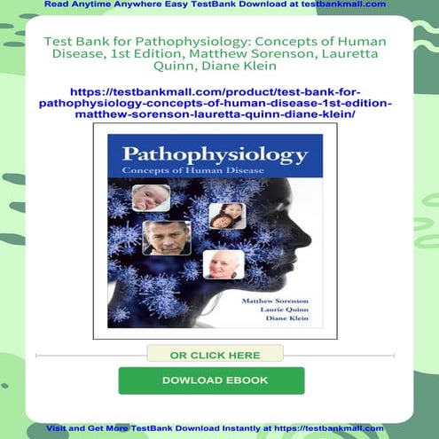 Test Bank for Pathophysiology: Concepts of Human Disease, 1st Edition ...