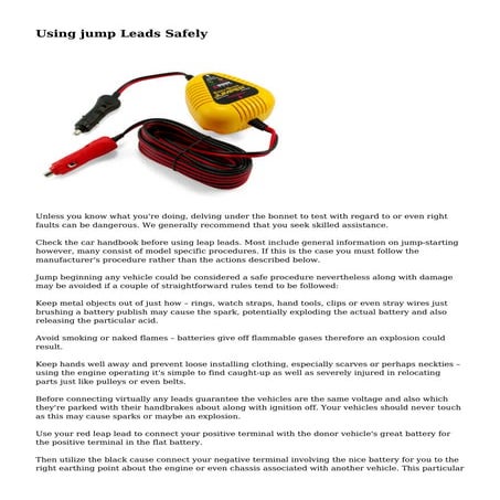 Jump starting a vehicle | PPTX
