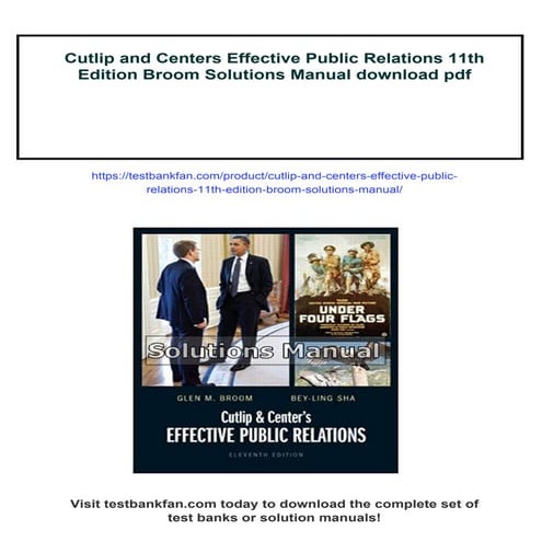 Cutlip and Centers Effective Public Relations 11th Edition Broom ...