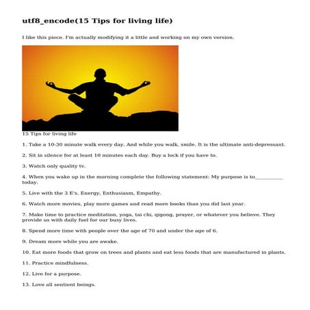 15 Tips for living life | PDF