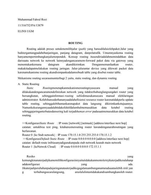 Tugas makalah routing | DOCX