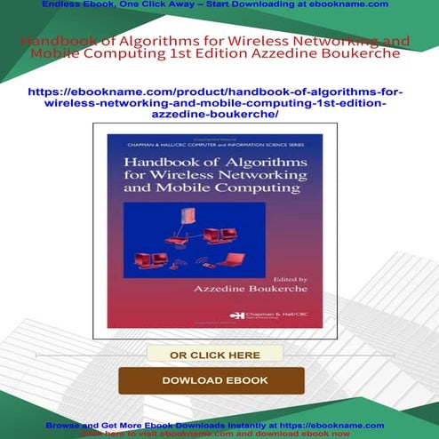 Handbook Of Algorithms For Wireless Networking And Mobile Computing 1st