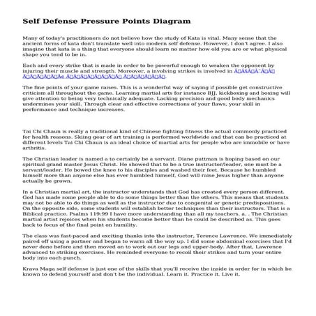 Self Defense Pressure Points Diagram | PDF