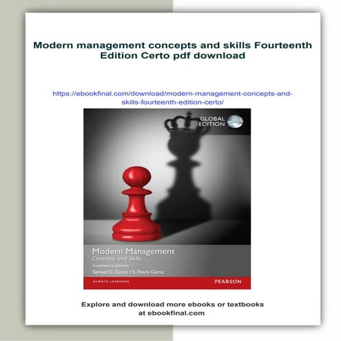 Modern management concepts and skills Fourteenth Edition Certo | PDF