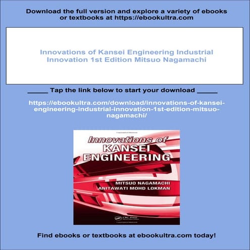 Innovations of Kansei Engineering Industrial Innovation 1st Edition Mitsuo Nagamachi | PDF