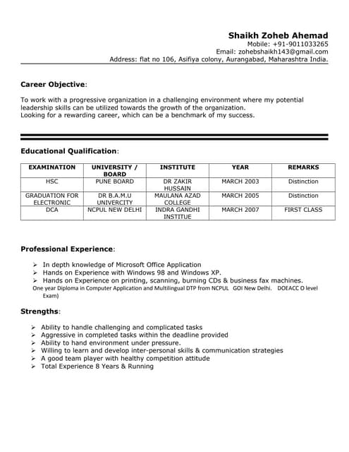 RESUME | DOC | Resume Writing and Advice | Job Search