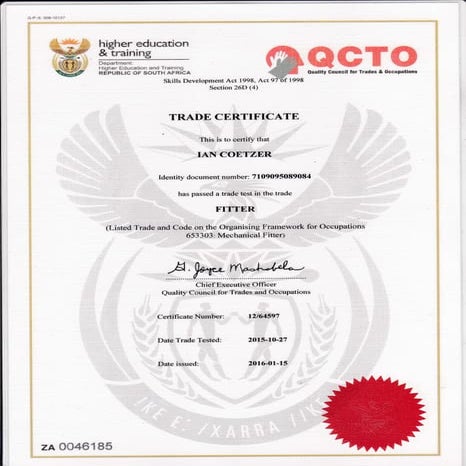 Trade Test Certificate | PDF
