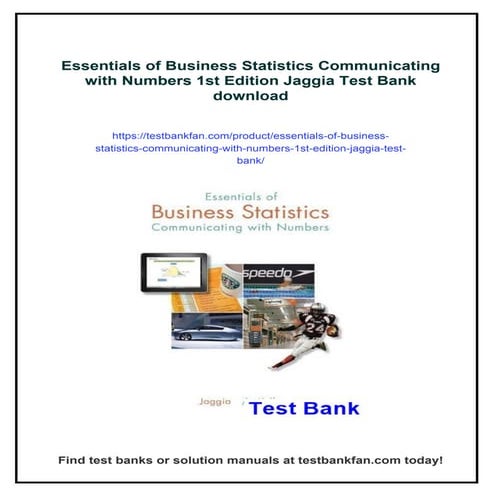 Essentials of Business Statistics Communicating with Numbers 1st ...