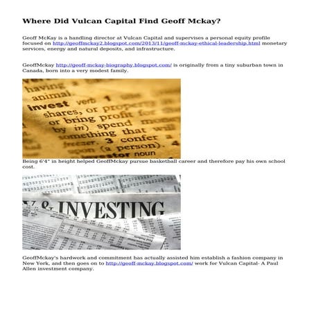 Where Did Vulcan Capital Find Geoff Mckay? | PDF