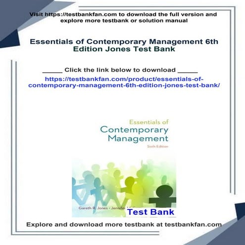 Download Study Resources for Essentials of Contemporary Management 6th ...