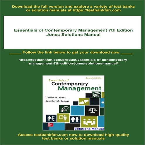 Essentials of Contemporary Management 7th Edition Jones Solutions ...