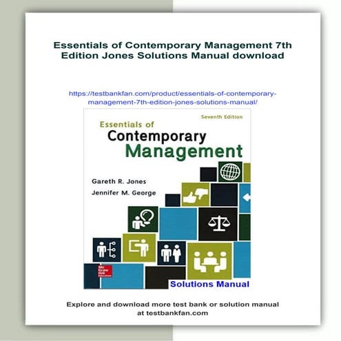 Essentials of Contemporary Management 7th Edition Jones Solutions ...
