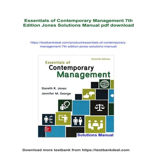Essentials of Contemporary Management 7th Edition Jones Solutions ...