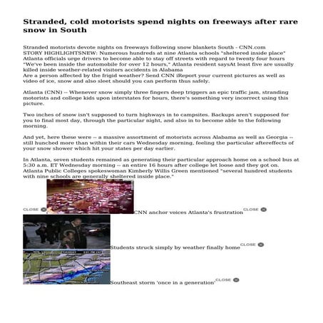 Stranded, cold motorists spend nights on freeways after rare snow in ...