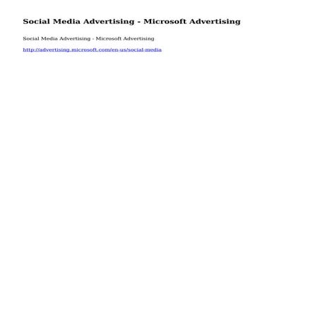 Social Media Advertising - Microsoft Advertising | PDF