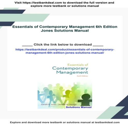 Essentials of Contemporary Management 6th Edition Jones Solutions ...