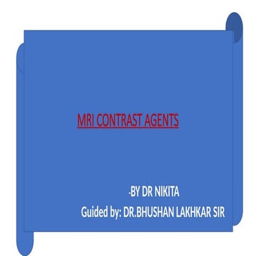 Mri contrast media | PDF