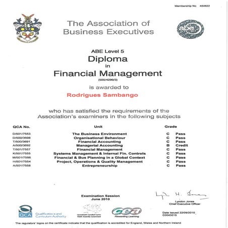 Diploma in Financial Management | PDF