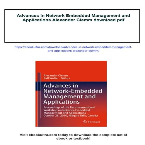 Advances in Network Embedded Management and Applications Alexander ...