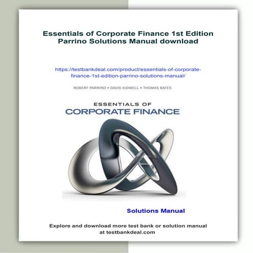 Fundamentals of Corporate Finance 10th Edition Ross Solutions Manual | PDF
