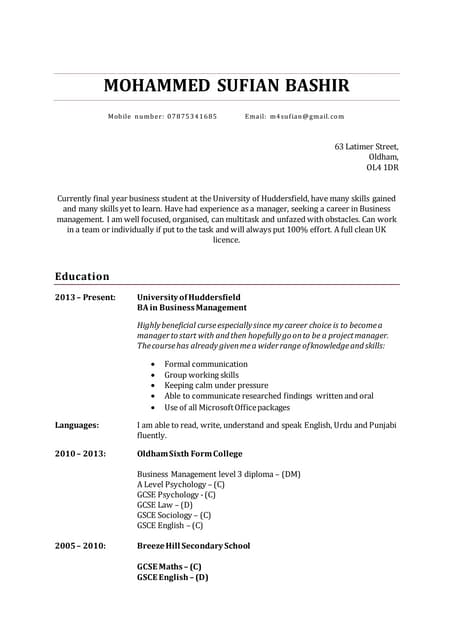 CV with references | PDF | Business | Business and Finance