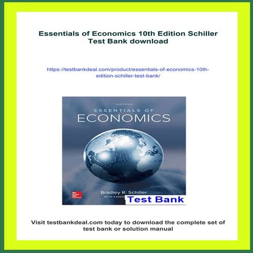 Essentials of Economics 5th Edition Hubbard Test Bank | PDF