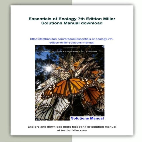 Essentials of Ecology 7th Edition Miller Solutions Manual | PDF