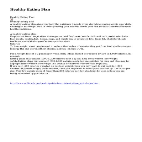 Healthy Eating Plan | PDF