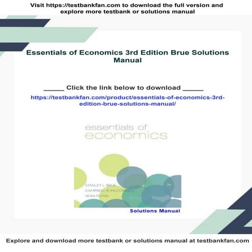 Essentials of Economics 3rd Edition Brue Solutions Manual | PDF