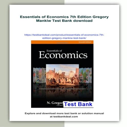 Essentials of Economics 7th Edition Gregory Mankiw Test Bank | PDF