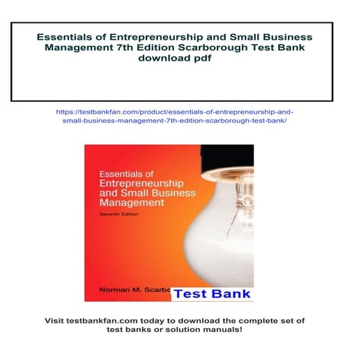 Essentials of Entrepreneurship and Small Business Management 7th ...