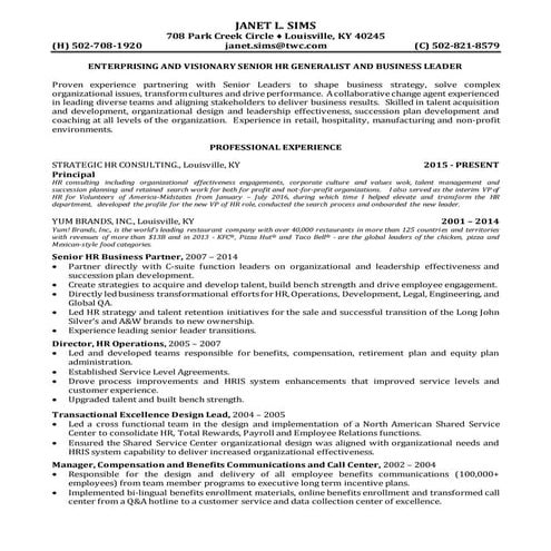 Sims Janet Resume 2_17 | DOCX | Human Resources | Business