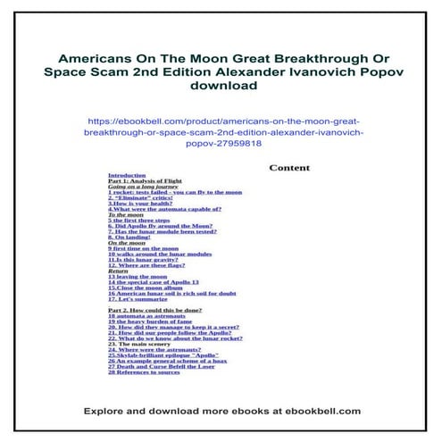 Americans On The Moon Great Breakthrough Or Space Scam 2nd Edition ...
