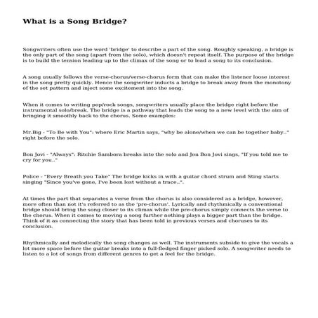 What is a Song Bridge? | PDF