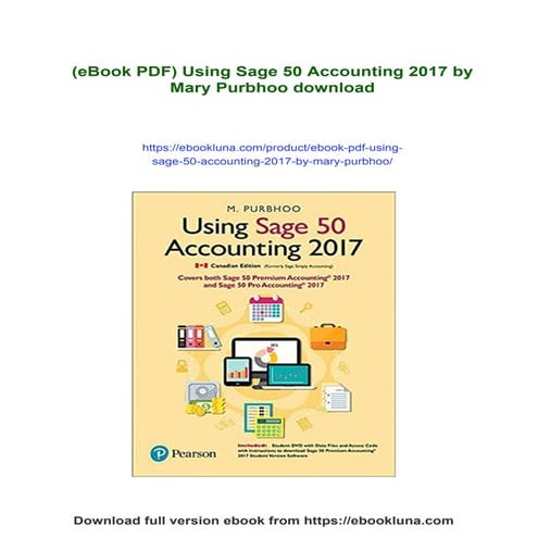 (eBook PDF) Using Sage 50 Accounting 2017 by Mary Purbhoo | PDF