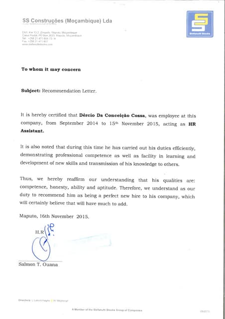 Reference Letter | PDF